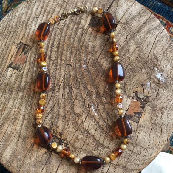 Vintage | Jewelry | Vintage Amber Pearl Necklace | Poshmark